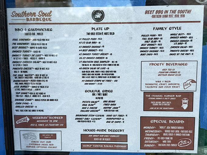 A menu that doesn't need fancy fonts or flowery descriptions—just the honest promise of smoked perfection in multiple forms.