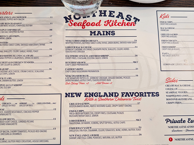 The menu reads like a love letter to New England classics with Mid-Atlantic twists. Each description promises a vacation for your taste buds.
