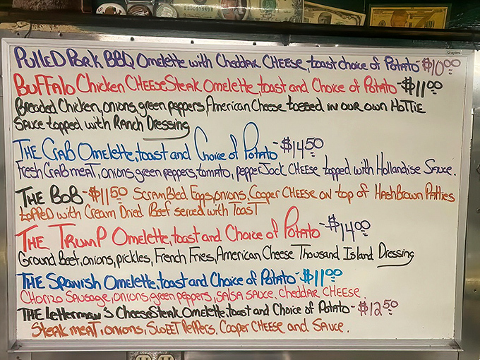 This isn't just a menu board&mdash;it's a roadmap to happiness. "The Bob" with scrapple might change your life forever.