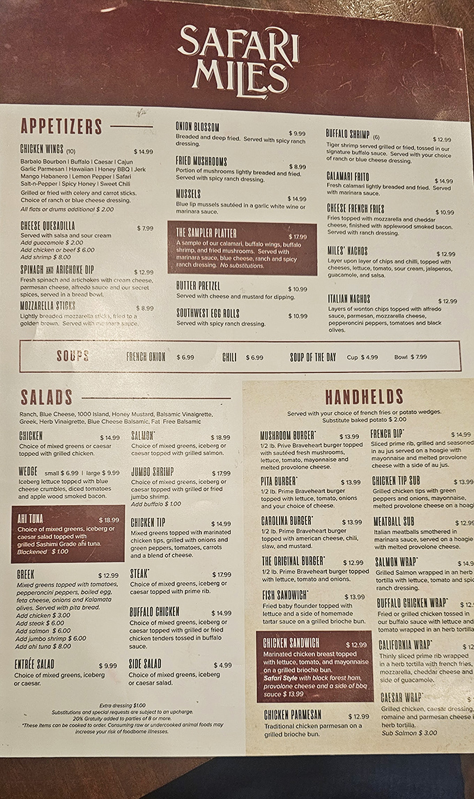 The menu reads like a treasure map for the hungry, with each section offering new territories of flavor to discover.