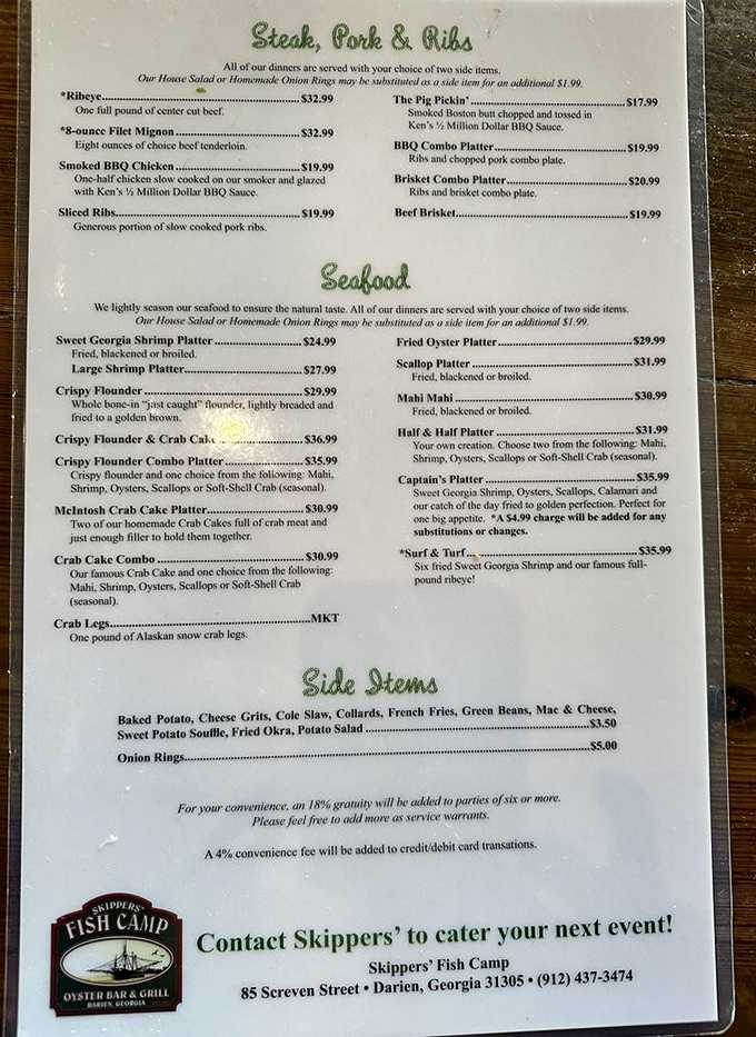 A menu that reads like coastal Georgia's greatest hits &ndash; the hardest decision you'll make all day is choosing between all these seafood treasures.