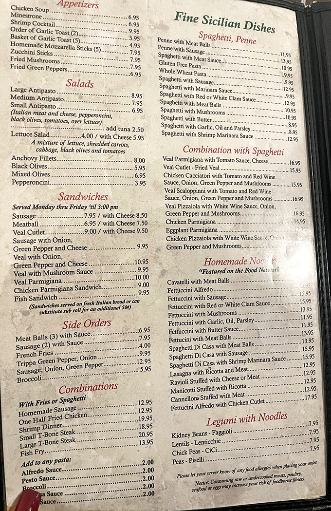 This menu isn't just a list of dishes&mdash;it's a roadmap to happiness. Each item represents decades of perfected recipes that have satisfied countless hungry Clevelanders.