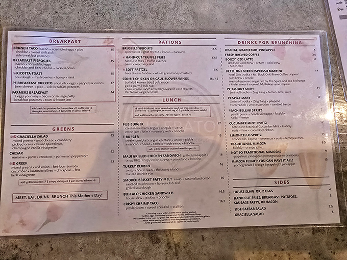 This menu reads like a love letter to comfort food, balancing classic pub fare with creative surprises.