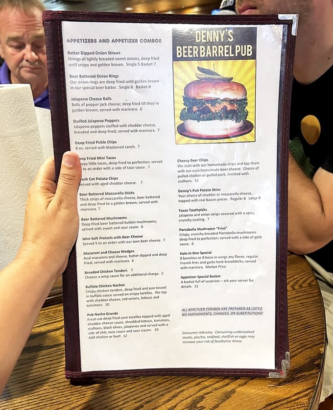 The menu reads like a love letter to American comfort food. Each appetizer promises a different path to happiness.