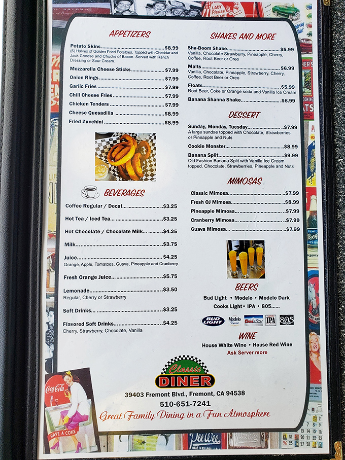 A menu that doesn't need Instagram filters – just honest diner classics that have stood the test of time and countless hungry Californians.