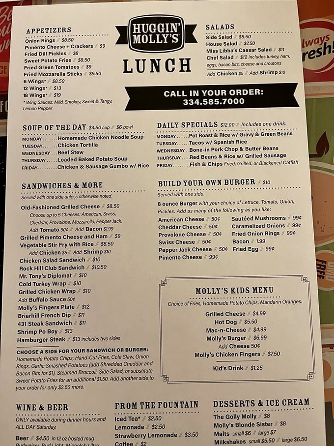 The menu reads like a love letter to Southern comfort&mdash;daily specials that rotate with the reliability of seasons and sandwiches that demand two hands.