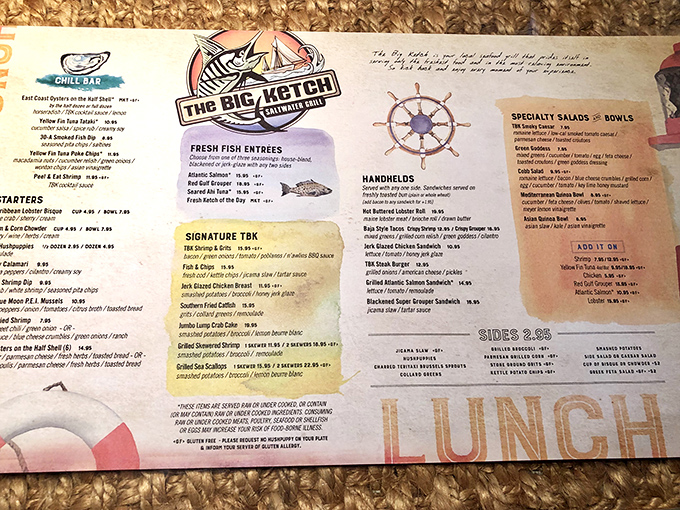 A menu that reads like a love letter to the sea. Decisions this difficult should come with a therapist on standby.