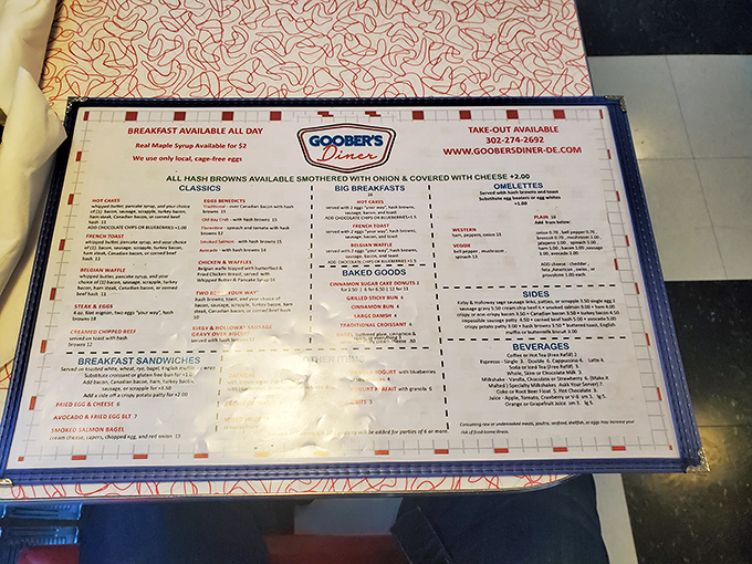 Every great meal starts with a menu this comprehensive, promising breakfast dreams and lunchtime satisfaction in equal measure.