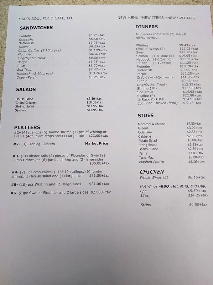 This menu isn't just a list&mdash;it's a roadmap to happiness. The seafood selection alone could make a pescatarian weep with joy.