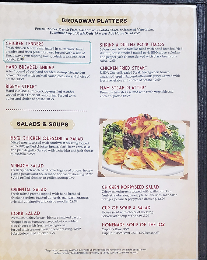 The menu reads like a greatest hits album of American classics. No molecular gastronomy here, just honest food that satisfies the soul.