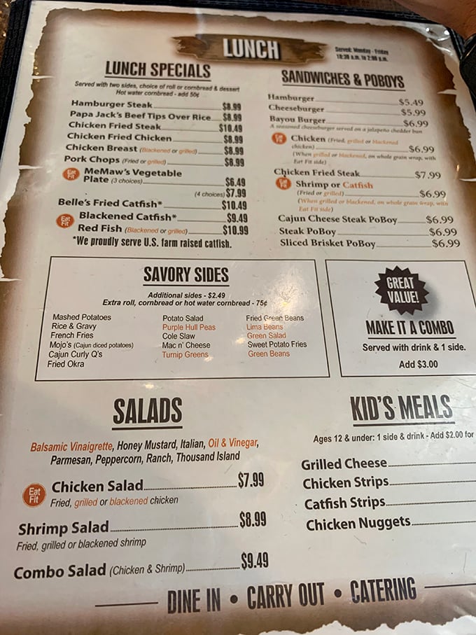 A menu that doesn't need fancy fonts or pretentious descriptions&mdash;just straightforward Southern classics that have stood the test of time. 