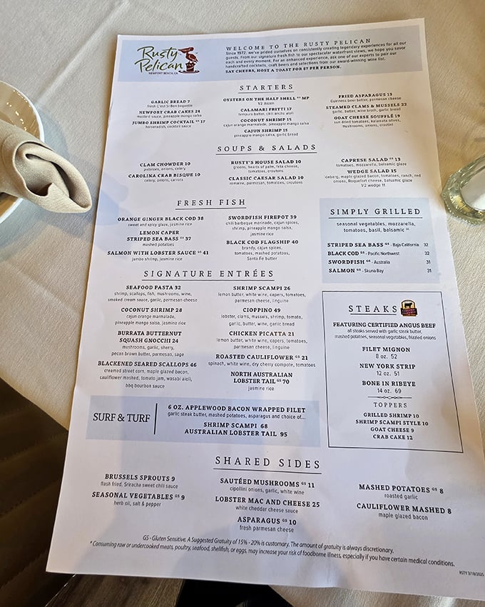 The menu reads like a greatest hits album of the ocean, featuring everything from Australian lobster to simple grilled perfection.