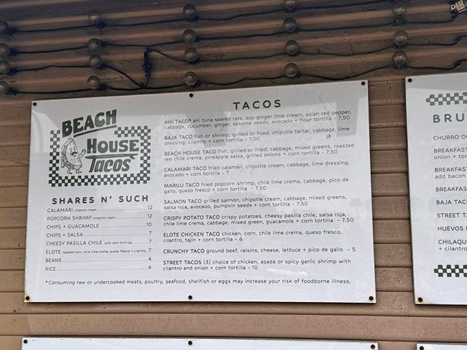 The menu board tells a story of ocean-to-tortilla transformation that would make Neptune himself stand in line.