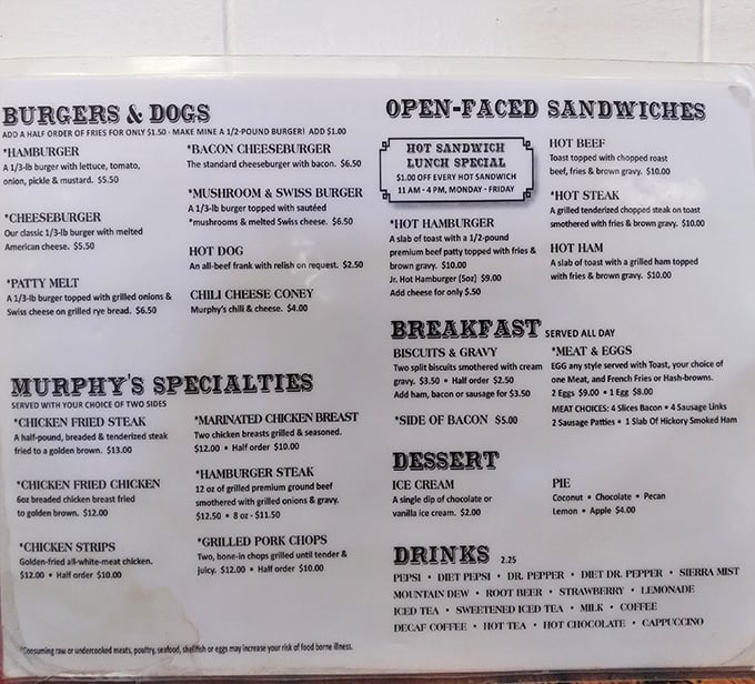 Murphy's menu reads like a love letter to American comfort food classics. No molecular gastronomy here, just straightforward deliciousness that your grandmother would approve of.