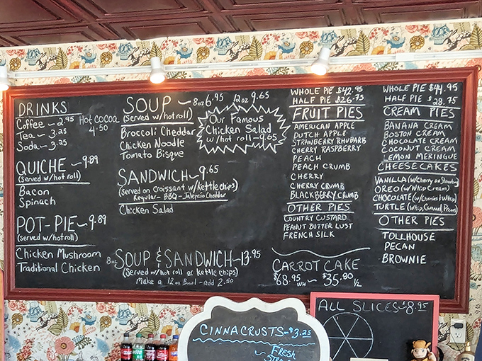 The chalkboard menu reads like a love letter to comfort food. Decisions this difficult should come with a therapist on standby.