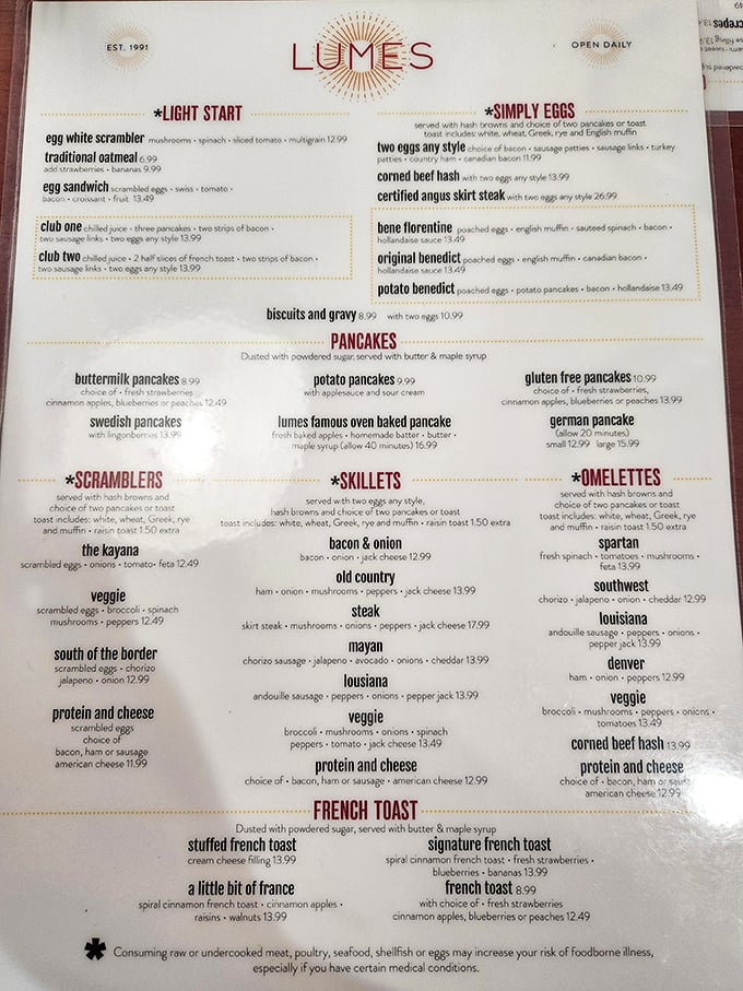 The menu at Lumes reads like breakfast poetry &ndash; each category a verse dedicated to the art of morning sustenance.