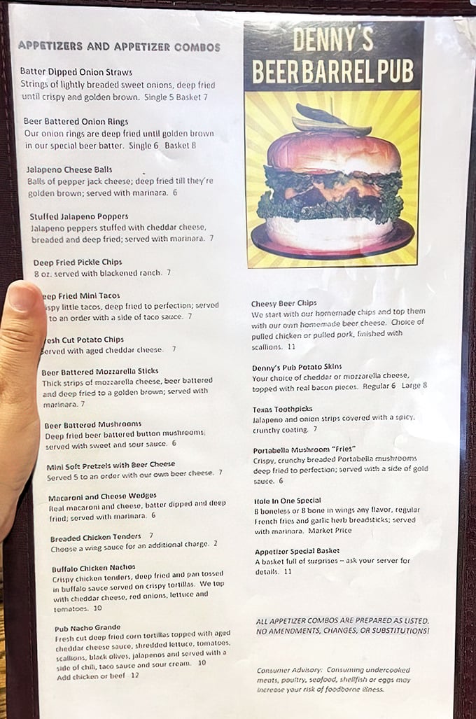 The appetizer menu reads like a cardiologist's nightmare but a comfort food lover's dream. Those beer-battered mushrooms are calling my name!