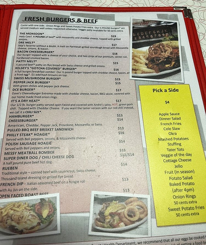 The menu at Chase's reads like a love letter to American comfort food classics. Decision paralysis has never been so delicious.