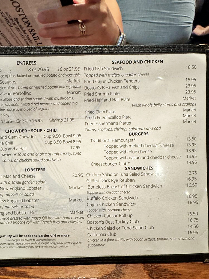 The menu reads like a love letter to New England seafood traditions&mdash;chowder, lobster, and fried classics that have stood the test of time.
