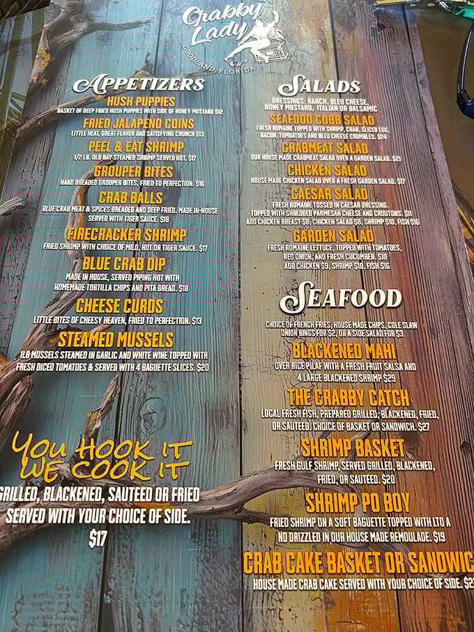 A menu that reads like seafood poetry &ndash; from hush puppies to firecracker shrimp, each offering a love letter to the Gulf.