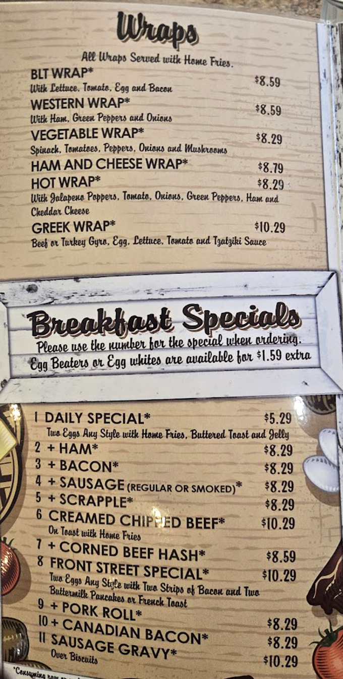 The menu reads like a love letter to American breakfast classics, with scrapple getting star billing&mdash;as it rightfully should.