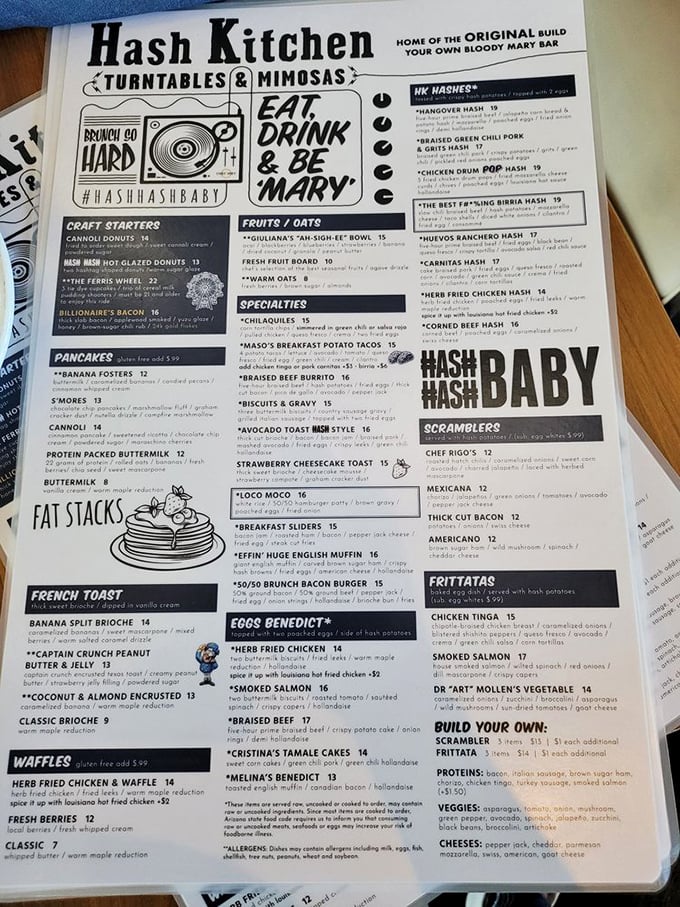 Menu madness that makes decision-making nearly impossible. When "S'mores Pancakes" and "Billionaire's Bacon" share the same page, everyone wins.