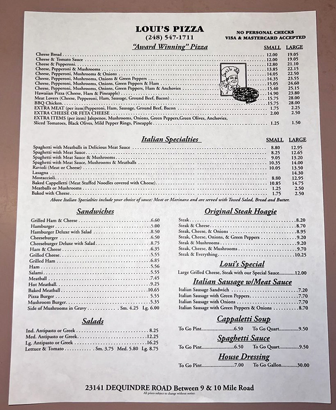 A menu that hasn't changed because it doesn't need to. Like finding the original manuscript of a culinary classic.