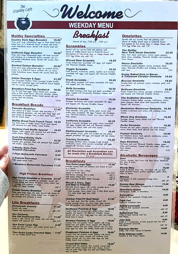 The menu reads like a breakfast lover's fantasy novel &ndash; complete with plot twists like "The Godfather Omelette" and a happy ending of cinnamon rolls.