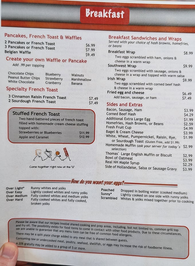 This menu isn't just a list of options&mdash;it's a roadmap to happiness with detailed instructions on how you'd like your eggs prepared.