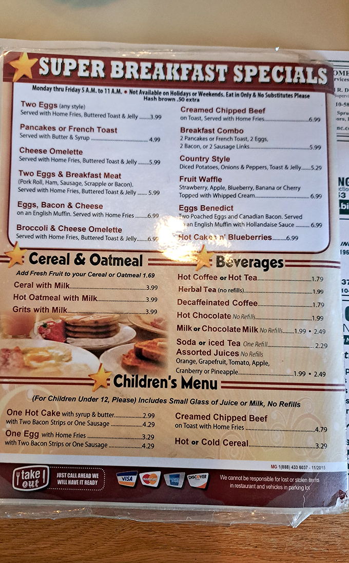 The menu reads like a breakfast lover's diary &ndash; everything from two eggs to fruit waffles, all reasonably priced.