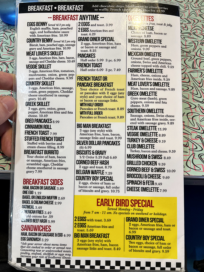 The menu reads like a greatest hits album of American breakfast, with prices that won't require a second mortgage.