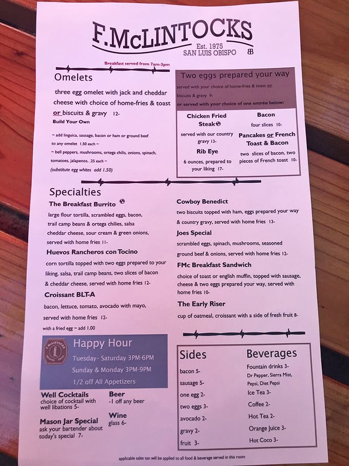 A menu that reads like a love letter to breakfast, with portions that laugh at the concept of moderation.