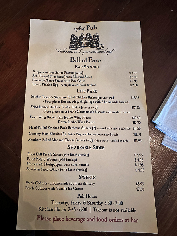 The menu reads like a love letter to Southern cooking, with prices that won't require a second mortgage.