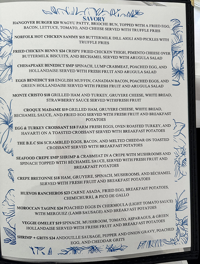 A menu that reads like a love letter to both Southern comfort and international adventure – decisions, decisions!