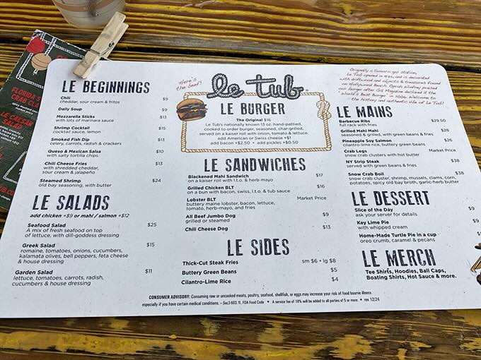 The menu at Le Tub keeps it refreshingly simple &ndash; when you've perfected the burger, why complicate things?