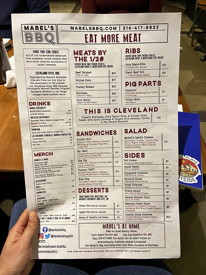 "Eat More Meat" &ndash; finally, a menu that speaks my language and doesn't judge my life choices.