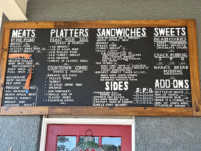 The menu board &ndash; a sacred text of smoked delights that reads like poetry to the hungry and a challenge to the indecisive.