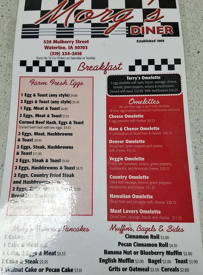 The menu at Morg's reads like a love letter to breakfast classics &ndash; no avocado toast revolution has penetrated these hallowed laminated pages.