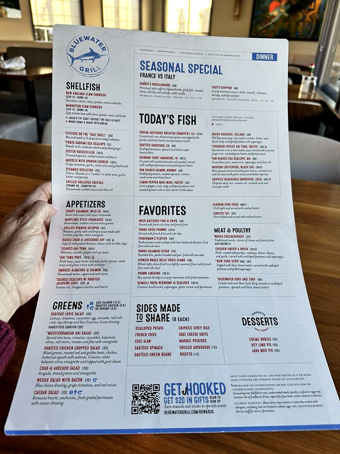 The menu reads like a love letter to the sea. Each carefully curated offering showcases the Pacific's bounty with preparations that let quality ingredients shine.