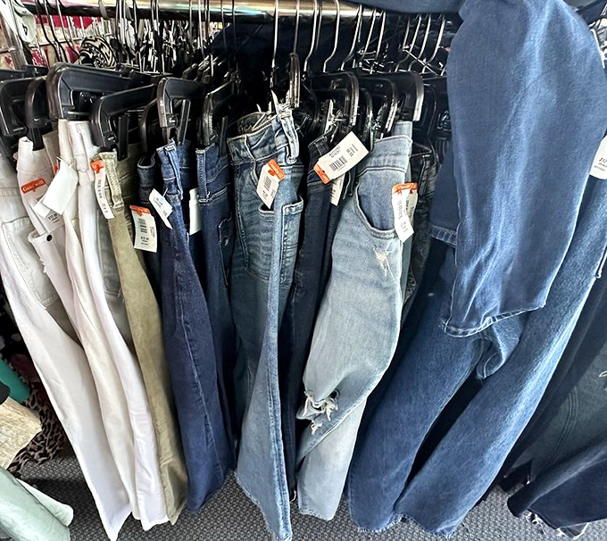Denim heaven awaits! Each pair tells a story – some barely begun, others with character chapters waiting for you to continue writing.