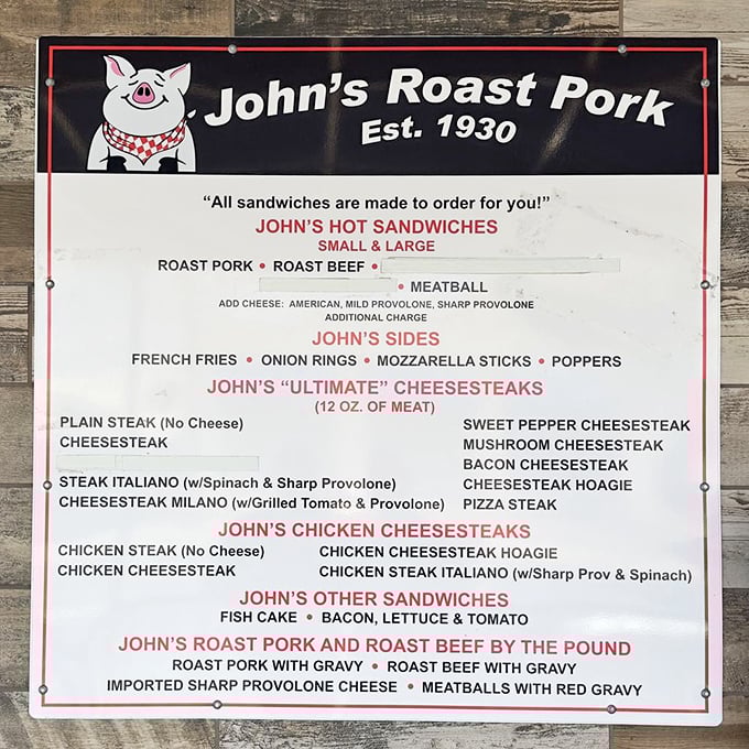 This menu board is Philadelphia's version of the Dead Sea Scrolls—ancient wisdom that leads to sandwich enlightenment.