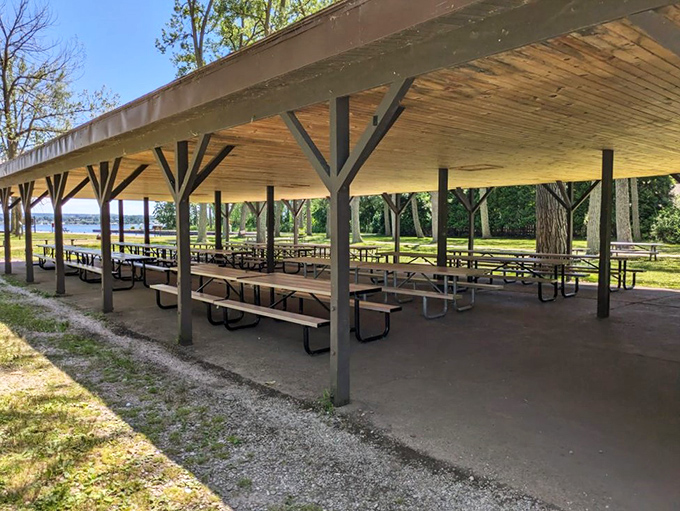 Picnic pavilions that could host your entire high school reunion &ndash; and probably have, multiple times over.