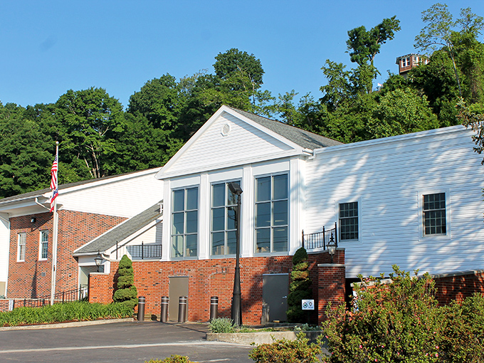 Pomeroy's Public Library combines brick and white siding in an architectural handshake between tradition and accessibility. Books with river views&mdash;what more could a reader want?