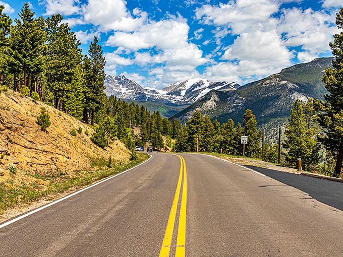 Where the road becomes a front-row ticket to Colorado's greatest mountain show, no binoculars required.