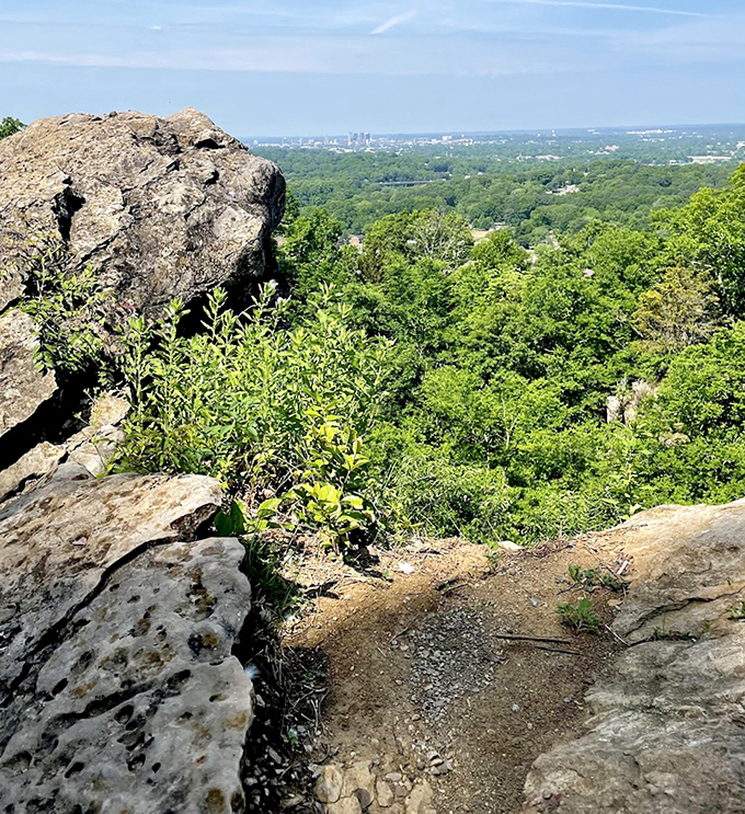 Ancient rocks stand sentinel over Birmingham's green carpet, offering a geological timeline that makes your Monday deadlines seem hilariously insignificant.