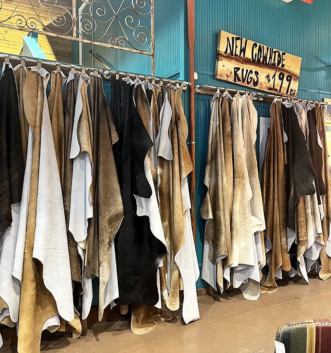 Nature's patterns on display &ndash; these cowhide rugs tell stories of the West while waiting to add character to someone's living room.