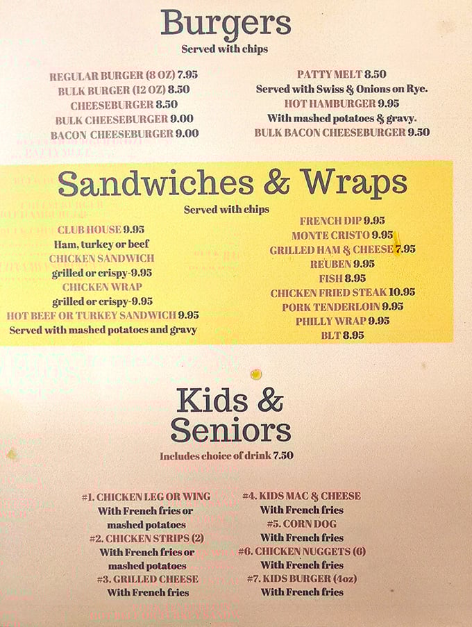 This menu isn't trying to impress food critics; it's aiming straight for your heart with classics that have stood the test of time.