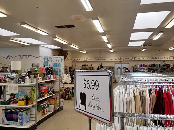 "Shirts, Long Sleeve: $6.99" - the kind of straightforward pricing that makes your credit card sigh with relief instead of fear.