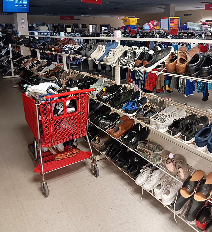 The shoe section rivals Imelda Marcos's closet. Each pair tells a story &ndash; some barely begun, others with chapters of adventures already written. 