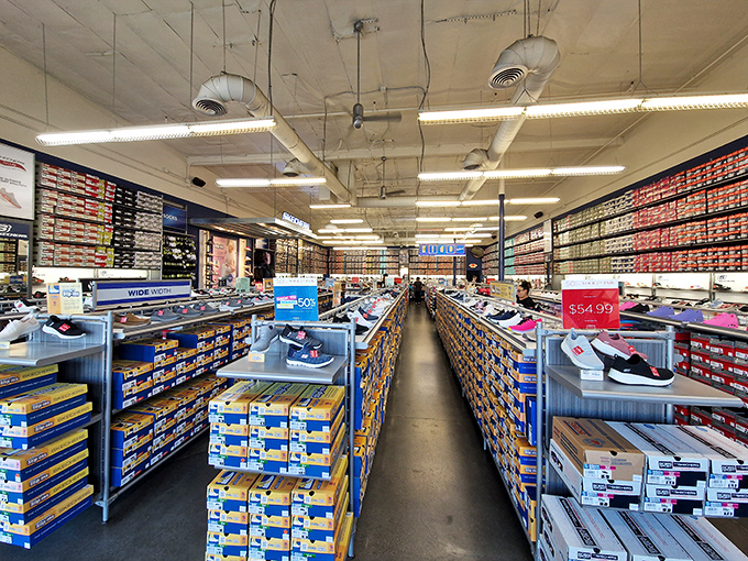 Shoe paradise stretches as far as the eye can see. Like a library of footwear where the only late fee is missing out on your perfect size.
